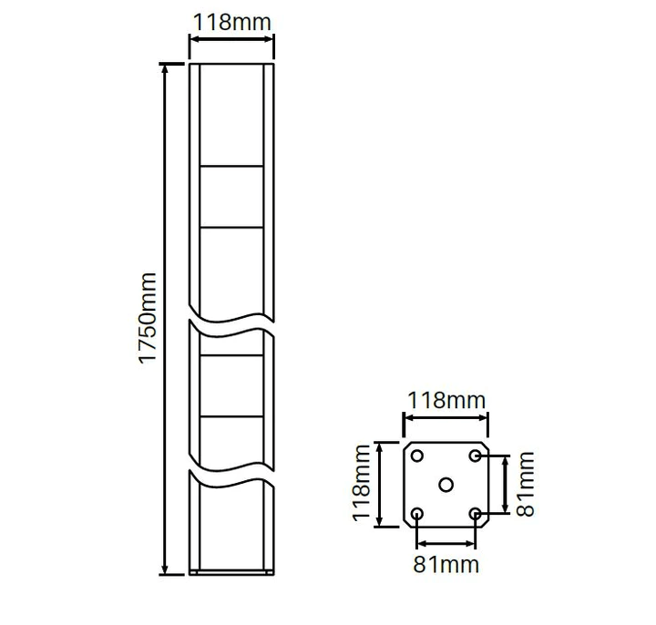 Heavy Duty Concealed Base Plate 1750mm High For Full Privacy & Combo ...