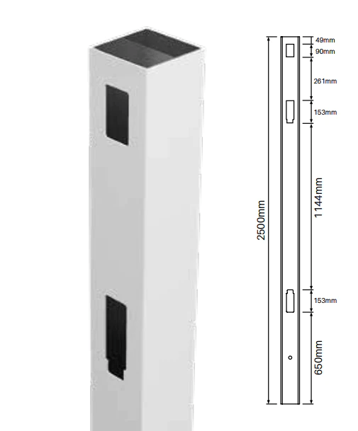 1 Way Gate Post – Combo 127mm X 127mm - Auswide Frameless