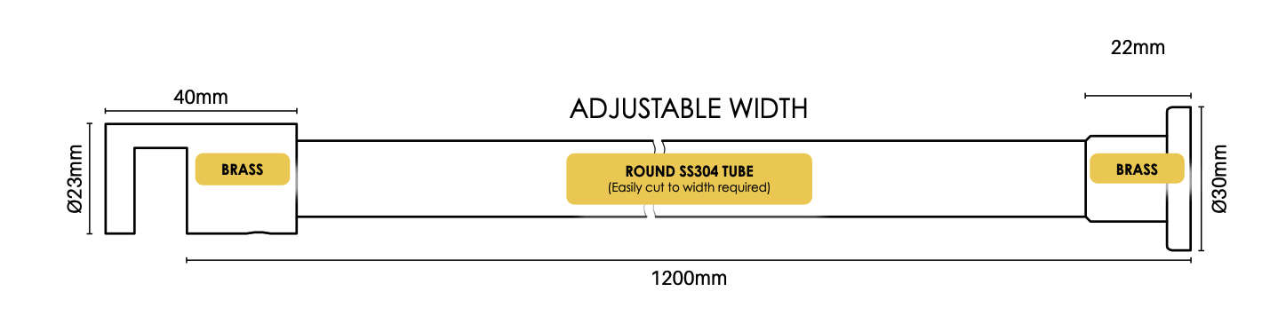 Purity ORO – Support Arm 1200mm Wide Width Adjustable - Brushed Gold ...