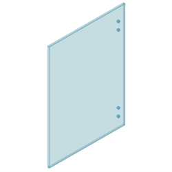 12mm Glass Master Range Hinge Panel - 1000W x 1200H - Auswide Frameless