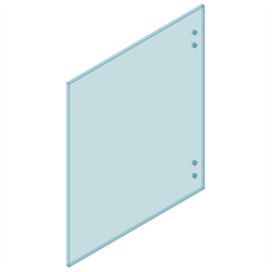 12mm Glass Master Range Hinge Panel - 1200W x 1200H - Auswide Frameless