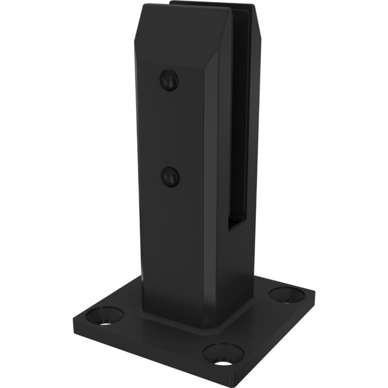 Madrid - Pool Spigot Base Plated - Black - Auswide Frameless