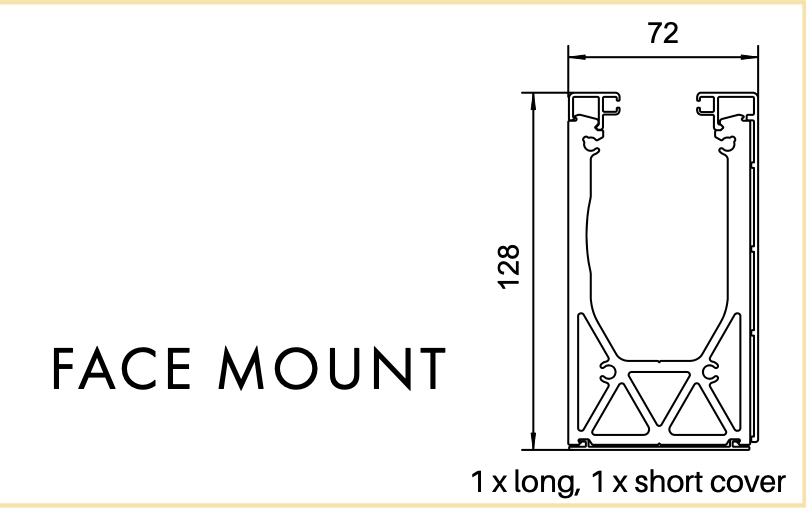 Versatilt - Face Mount Channel Kit - Satin - Auswide Frameless