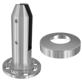 Lifestyle - Round Base Plated Spigot - Satin - Auswide Frameless