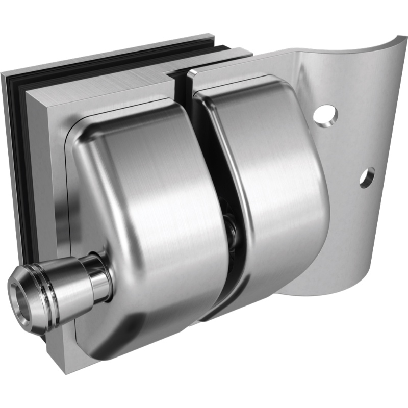 Master Range – Glass To Round Post S/S Latch – Satin - Auswide Frameless