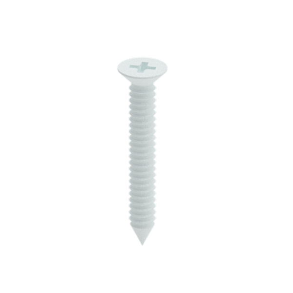 VISOR - 8g x 25mm Countersunk Screw - White 50pk - Auswide Frameless