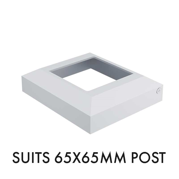 2 Part Domical Cover Suit 65 x 65mm Post - White - Auswide Frameless