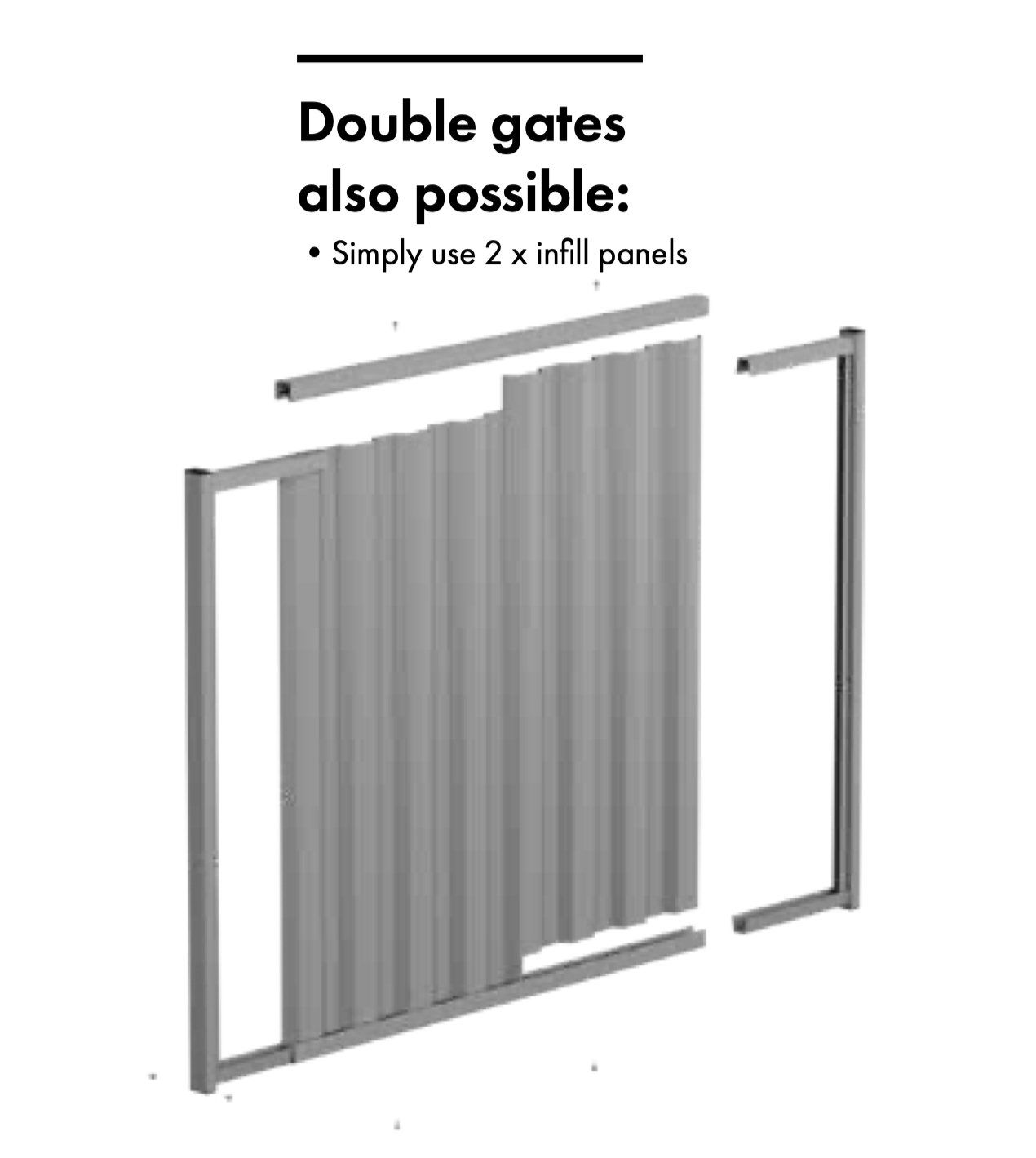 Colorbond Gate Stiles 1520mm High - Basalt - Auswide Frameless