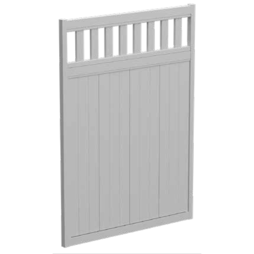 Full Privacy + Slat Topper Custom Gate Hamptons PVC Fence Max Size 2150 ...