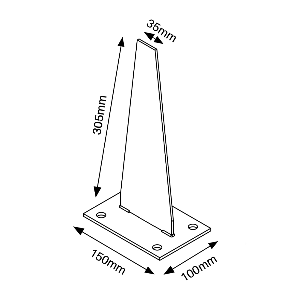 Colorbond Sharkfin Base Plate - Mill - Auswide Frameless