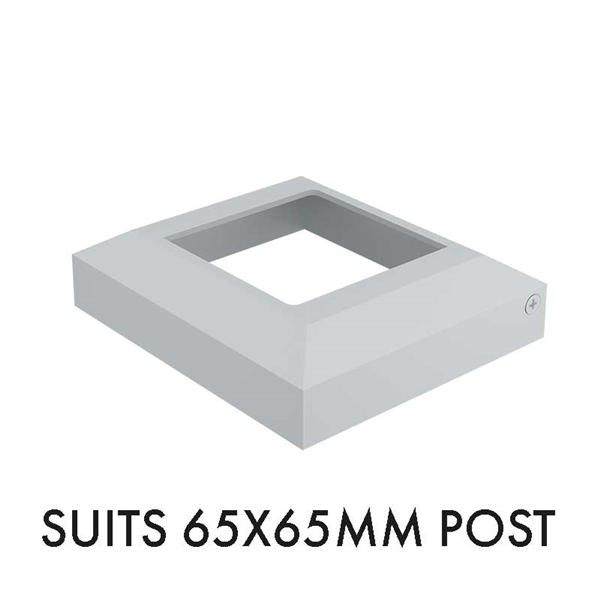 2 Part Domical Cover Suit 65 x 65mm Post - Surfmist - Auswide Frameless