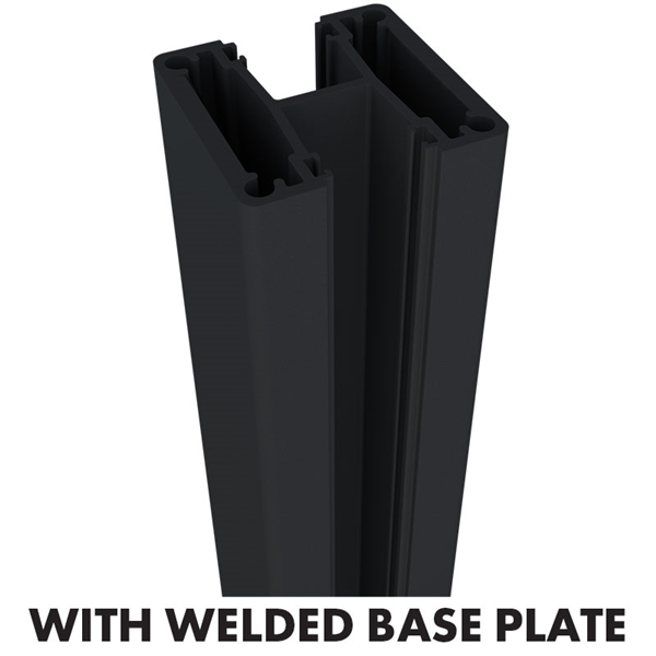 Australis - 50x50mm 2 Way Deluxe Post 1050mm Base Plated - Black ...